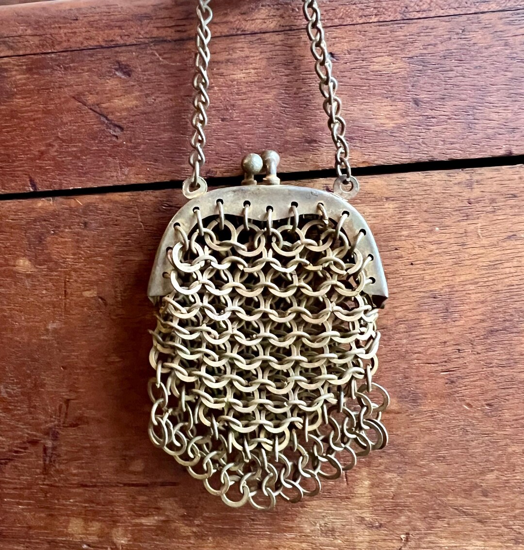 Victorian Chatelaine Ring Mesh Coin Purse With Chain Handle, C. 1890 - Etsy