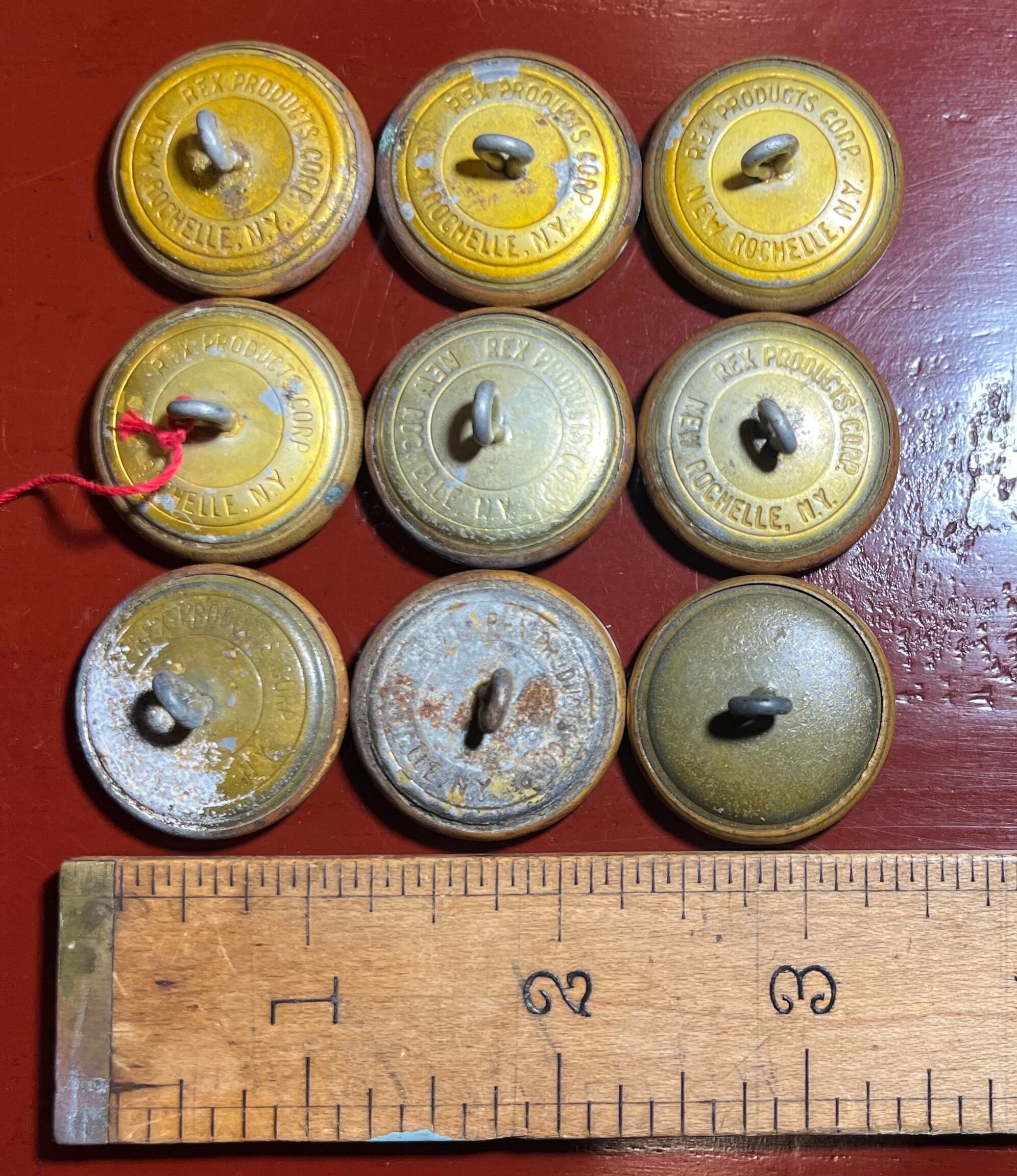 MILITARY BUTTONS 9 WW2 Great Seal Buttons 1-1/8 Rex Products New ...