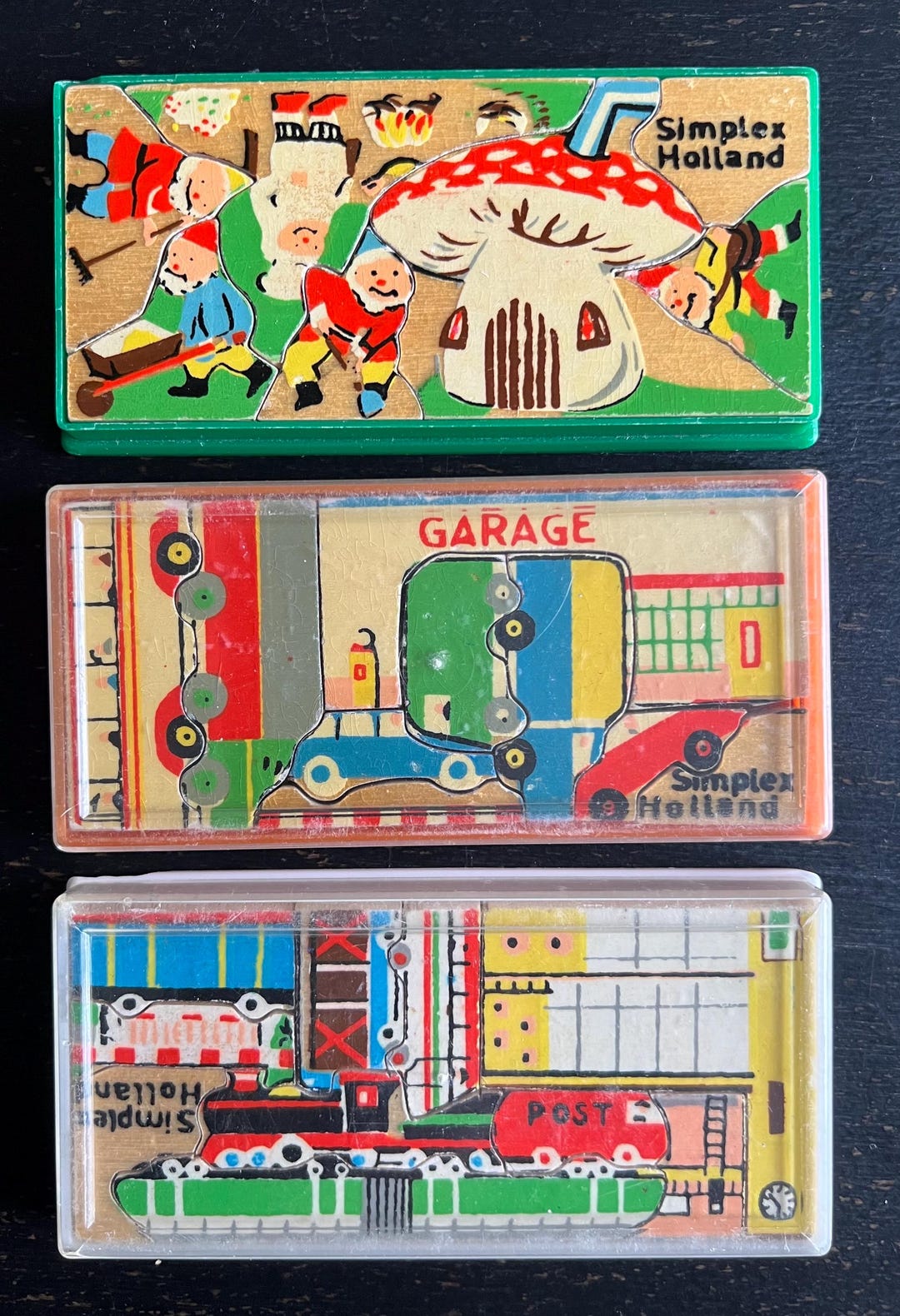 1950s Simplex Holland Wooden Puzzles: Train, Garage, Gnomes - Etsy