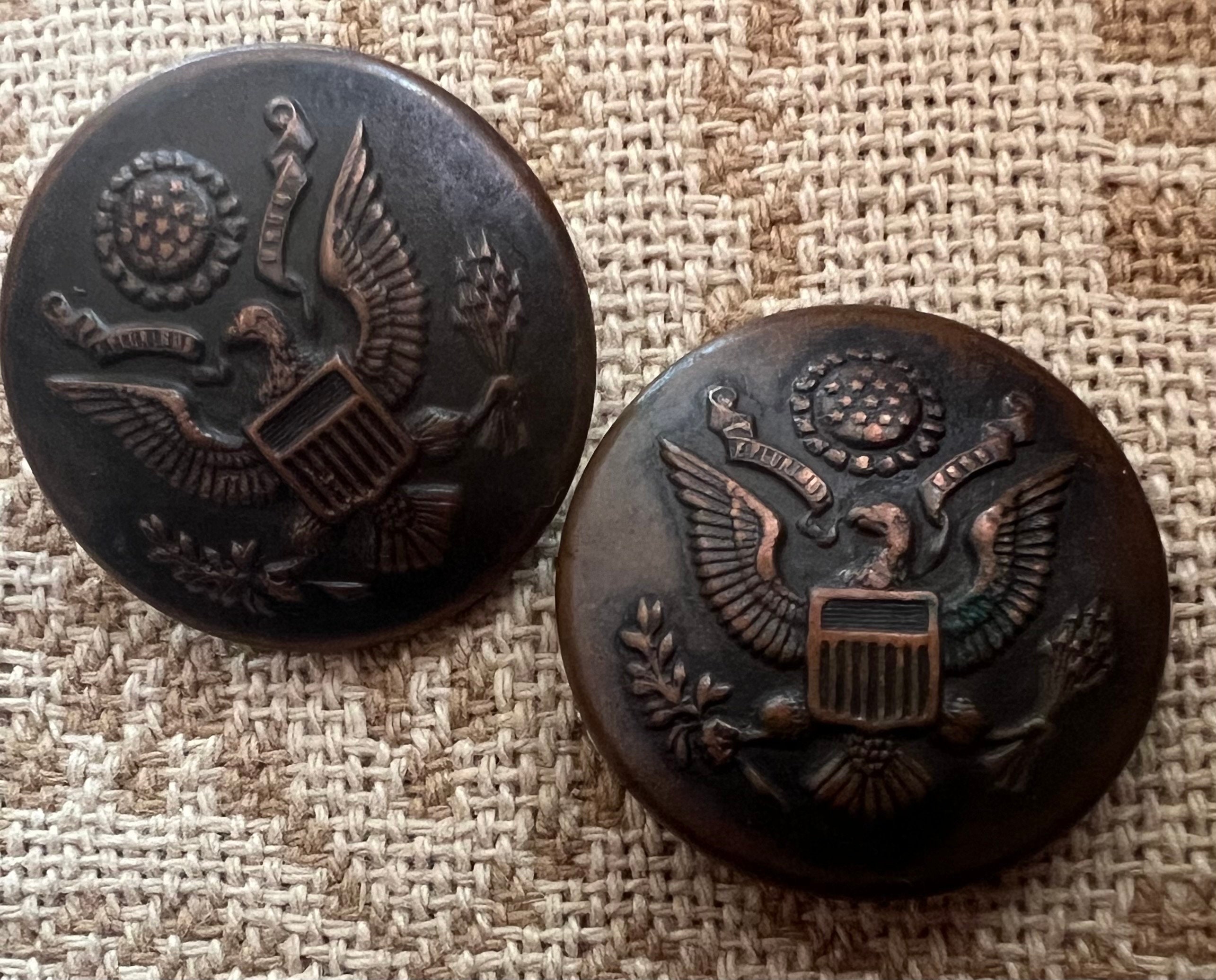 MILITARY BUTTONS 2 Pre WWI Great Seal Uniform Button Bronze No Rim ...