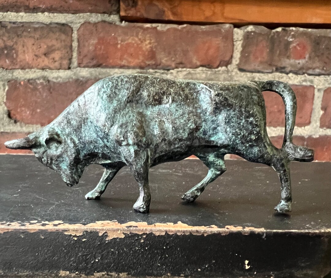 Antique Bronze Bull Figurine Desk Object Verdigris Patina C1890–1930 - Etsy