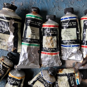 ART 20 Old Oil Paint Tubes Rembrandt Orpi Talons Metal Tubes Grumbacher ...
