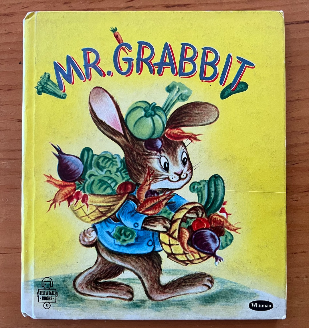 Vintage MR. GRABBIT 1952 Scarce Yellow First Edition Virginia Hoff Tell ...