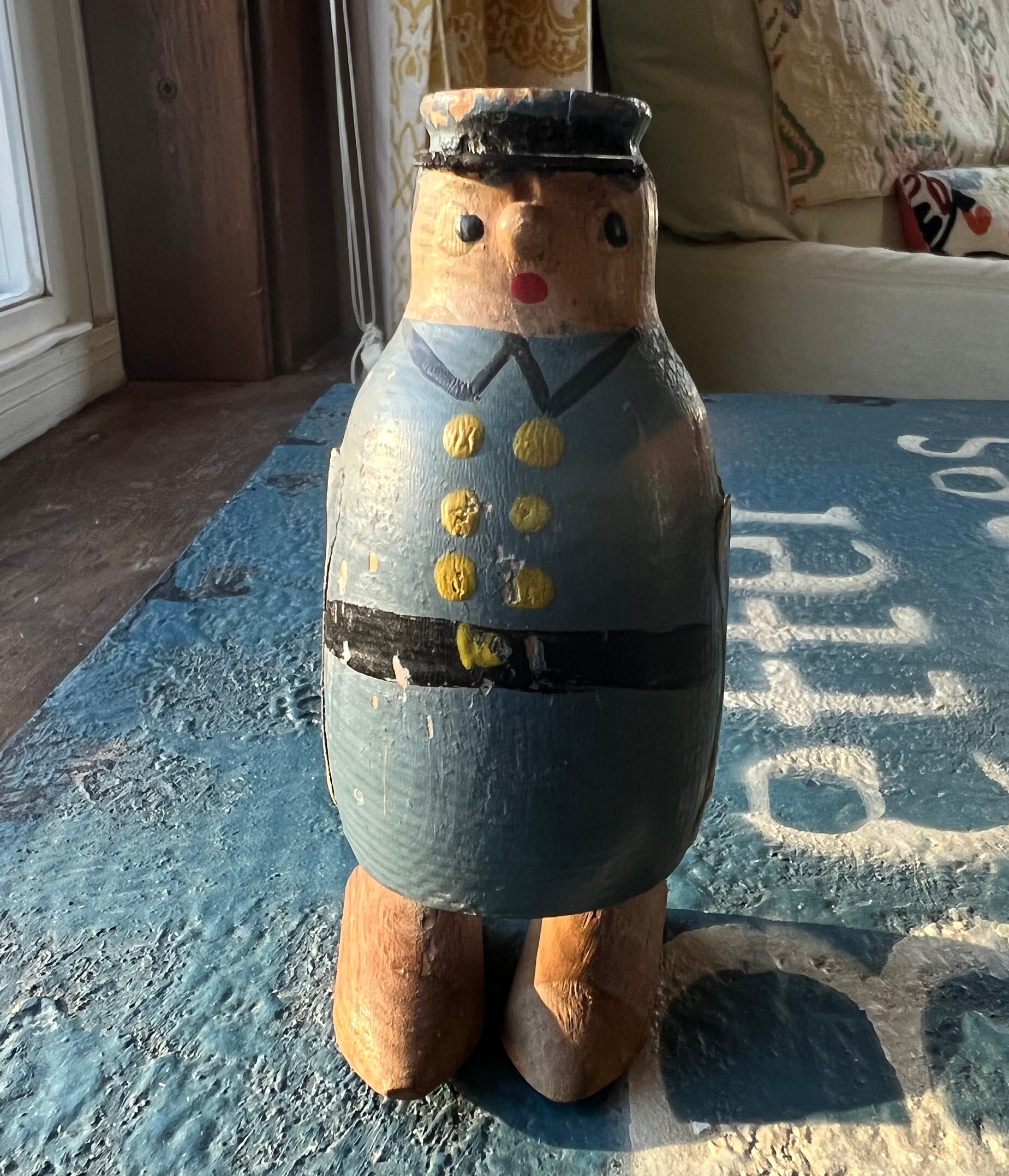 TOYS 1930s Wood RAMP WALKER Walkie Police Man Vintage Wooden Incline ...