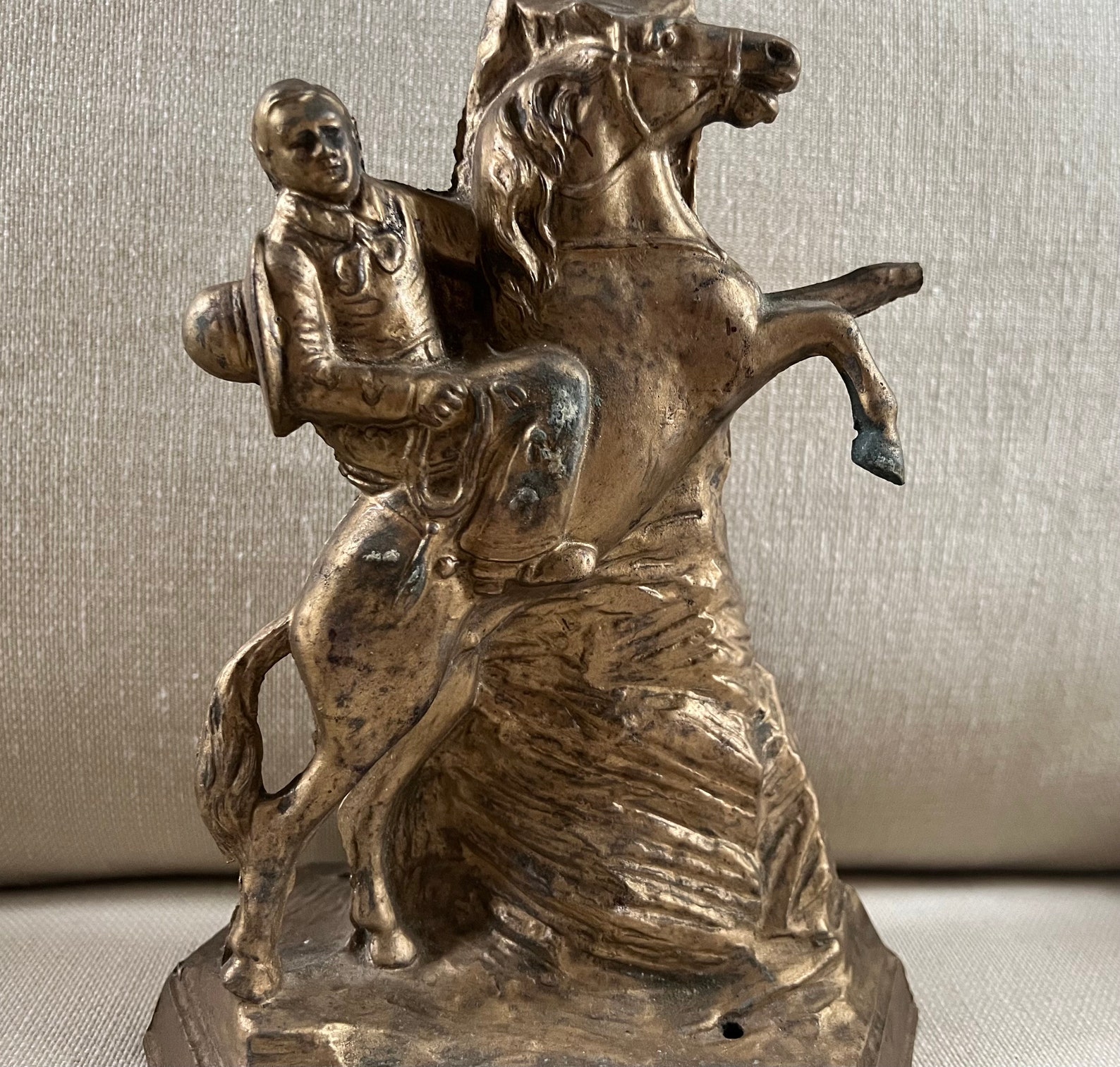 Vintage Bronze RODEO Lamp Base Figural Cowboy on Horse Early Mid ...