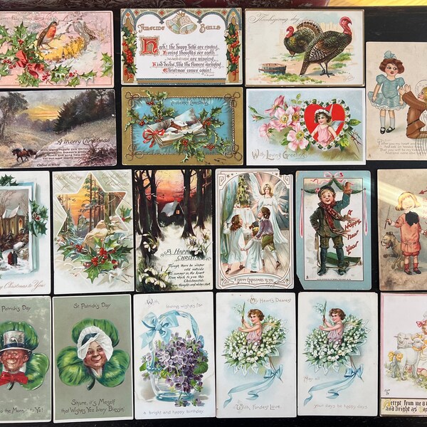 Antique Vintage Birthday Postcards - Etsy