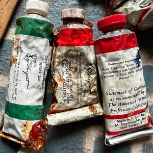 ART 20 Old Oil Paint Tubes Rembrandt Orpi Talons Metal Tubes Grumbacher ...