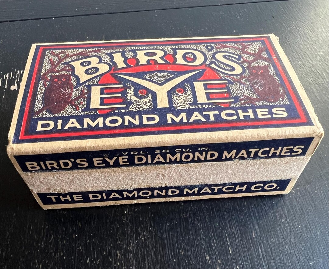 Antique Bird’s Eye Diamond Match Box With Owls — Early 1900s With ...