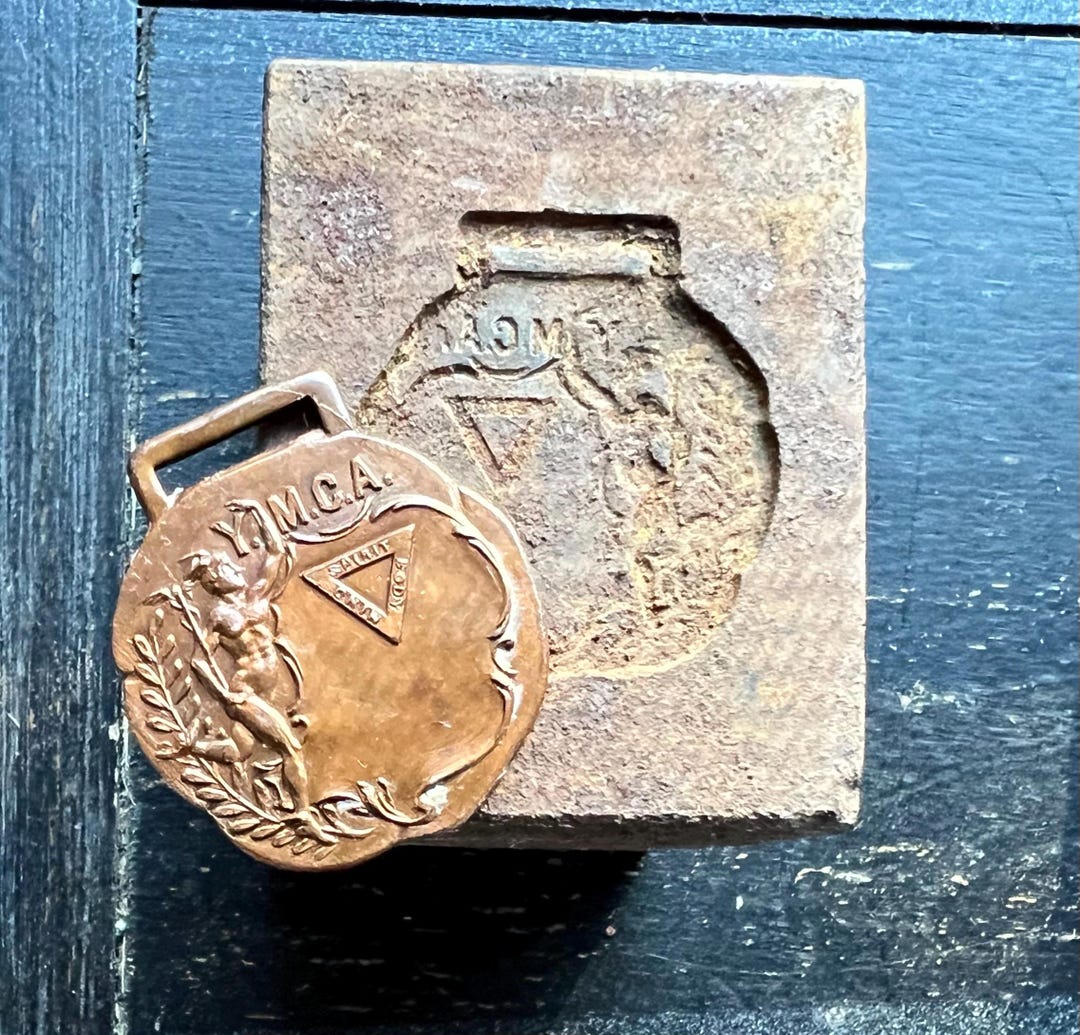 Antique YMCA Hermes Bronze Medal & Die – Mercury Athletic Award Boston ...