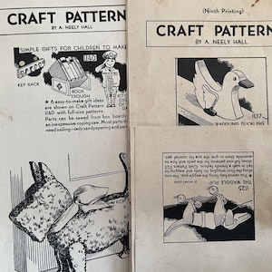 Neely Hall Woodworking Plans & Patterns X23 Vintage DIY Wood Craft ...