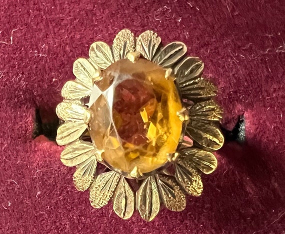 19K Portuguese Gold Topaz Ring Floral Crown Porto Est… - Gem