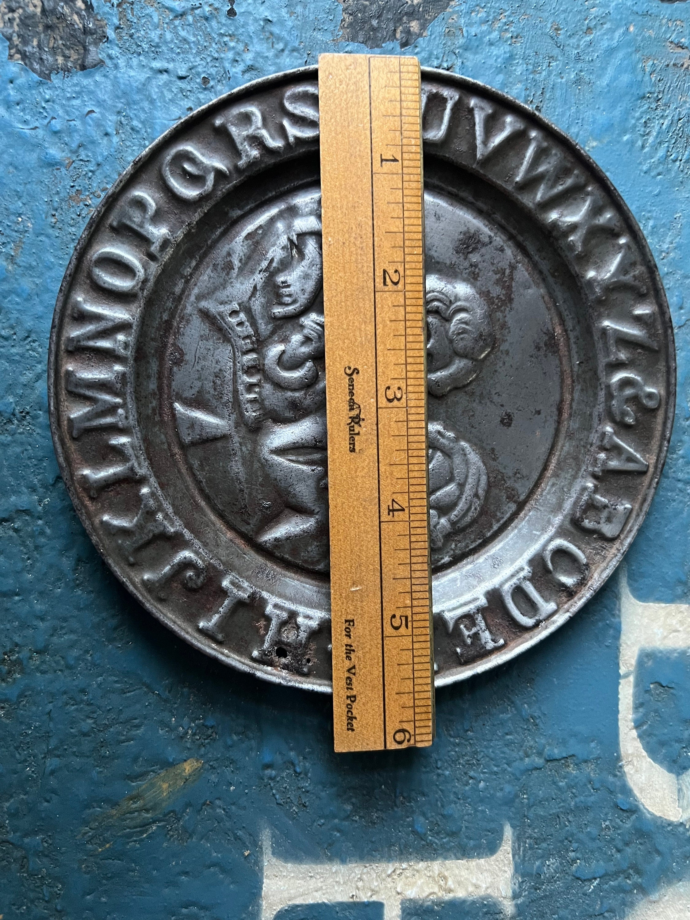 Antique 19th Century Embossed Childs Tin Plate ABC Alphabet Rim Border ...