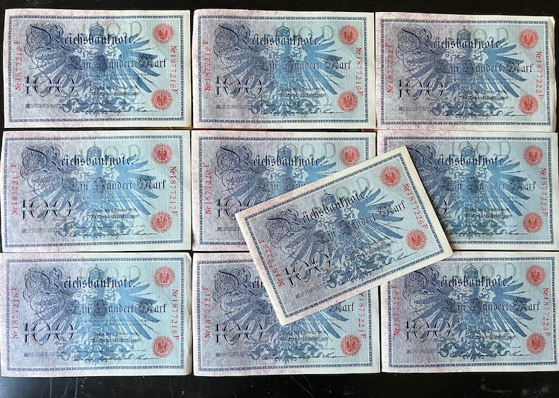 1908 German 100 Mark Banknote Imperial Germany Reichsbanknote - Etsy