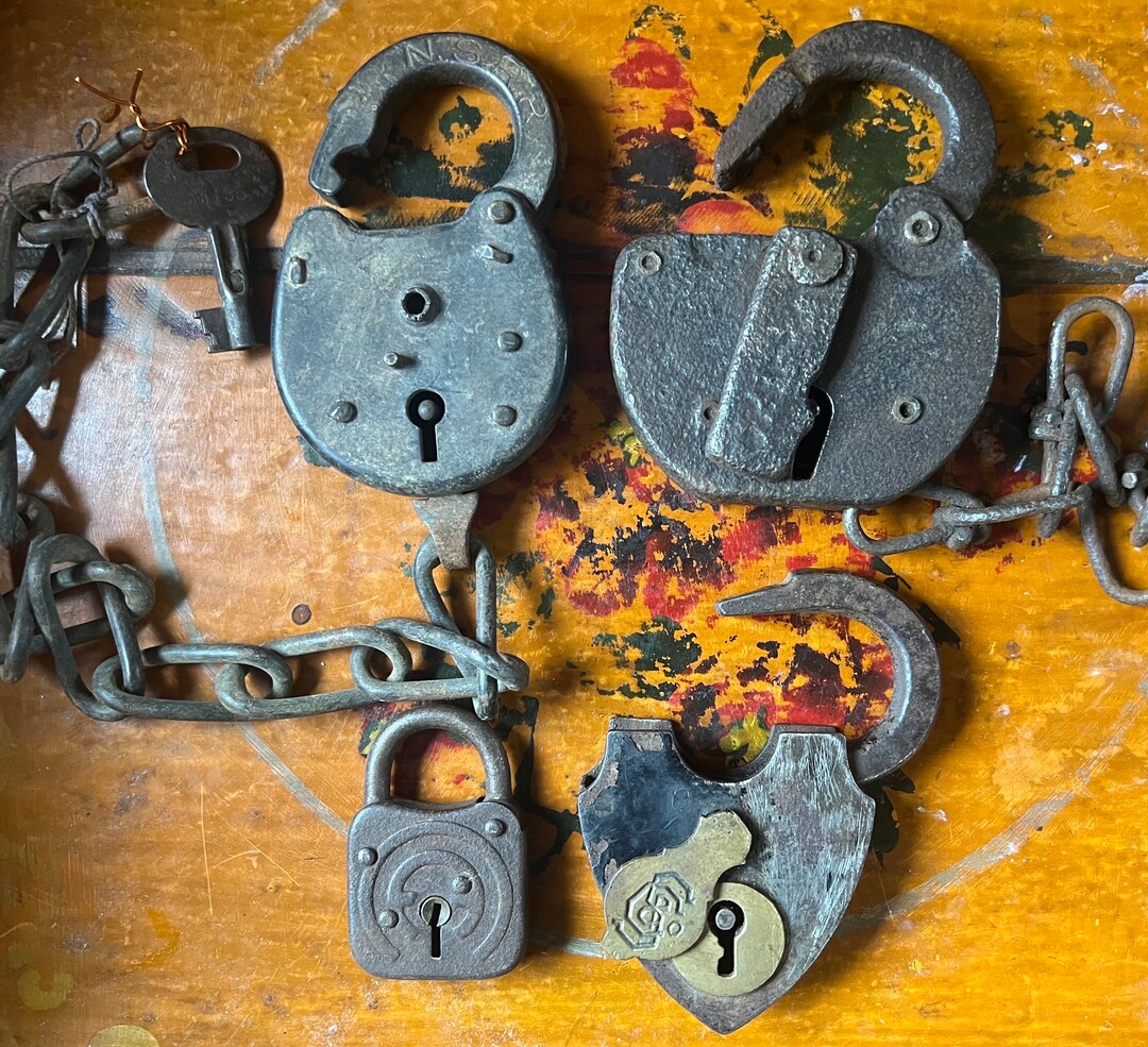 LOCKS 4 Antique Padlocks: Norfolk Southern Railroad With Key Pat. 1905 ...