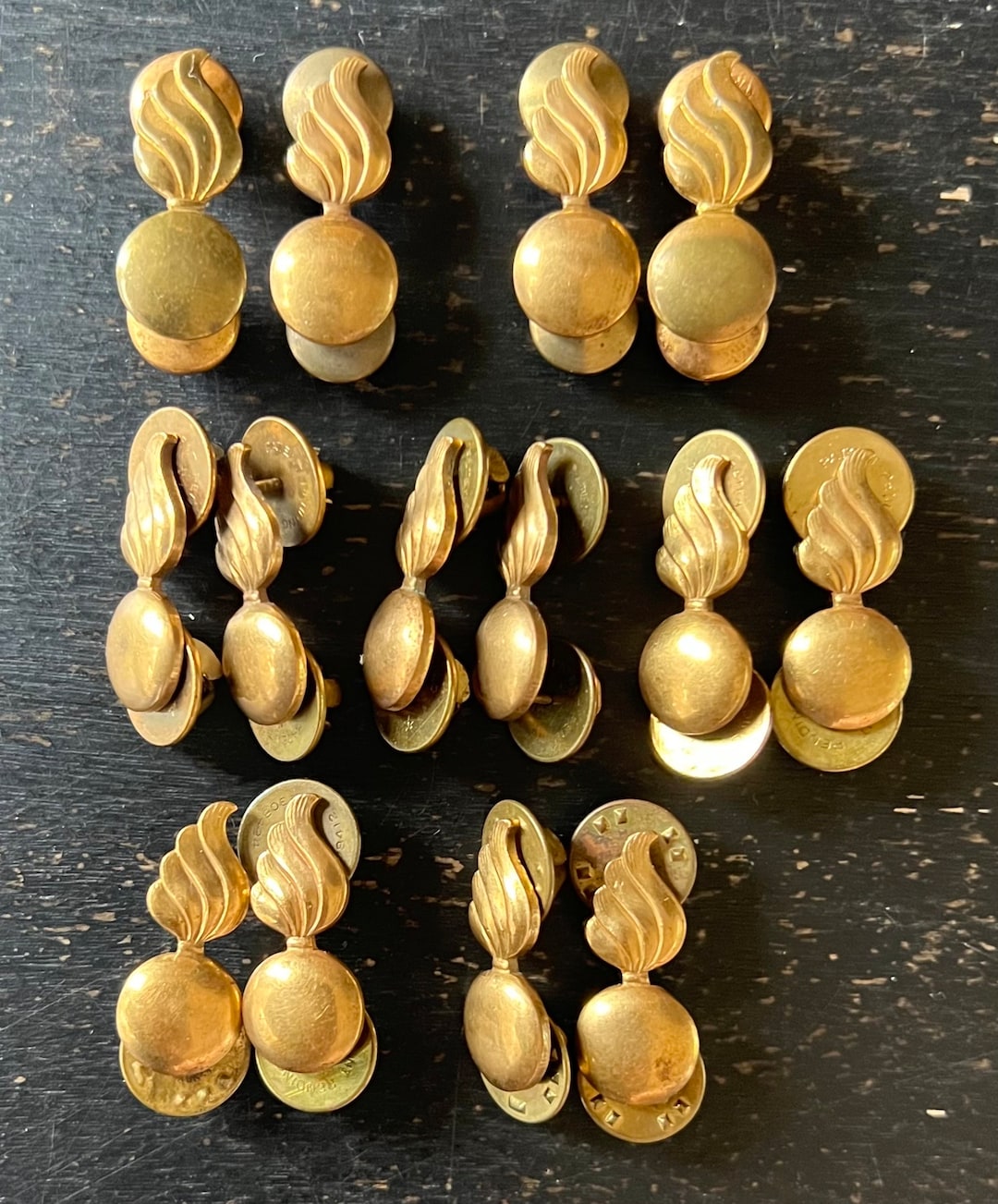WWII US Army Ordnance Collar Pins Set of 14 | Flaming Bomb Insignia ...