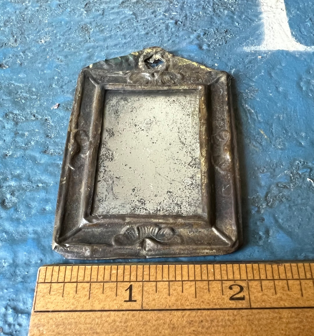 MIRROR Antique German Dollhouse Miniature Mirror 3 Soft Metal Wall ...