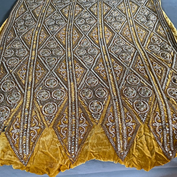 Beaded Velvet Fabric - Etsy