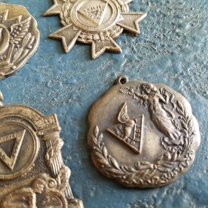 YMCA 4 1910s MEDALS YMCA Award Medallion Trophy Silver Metal Pewter ...