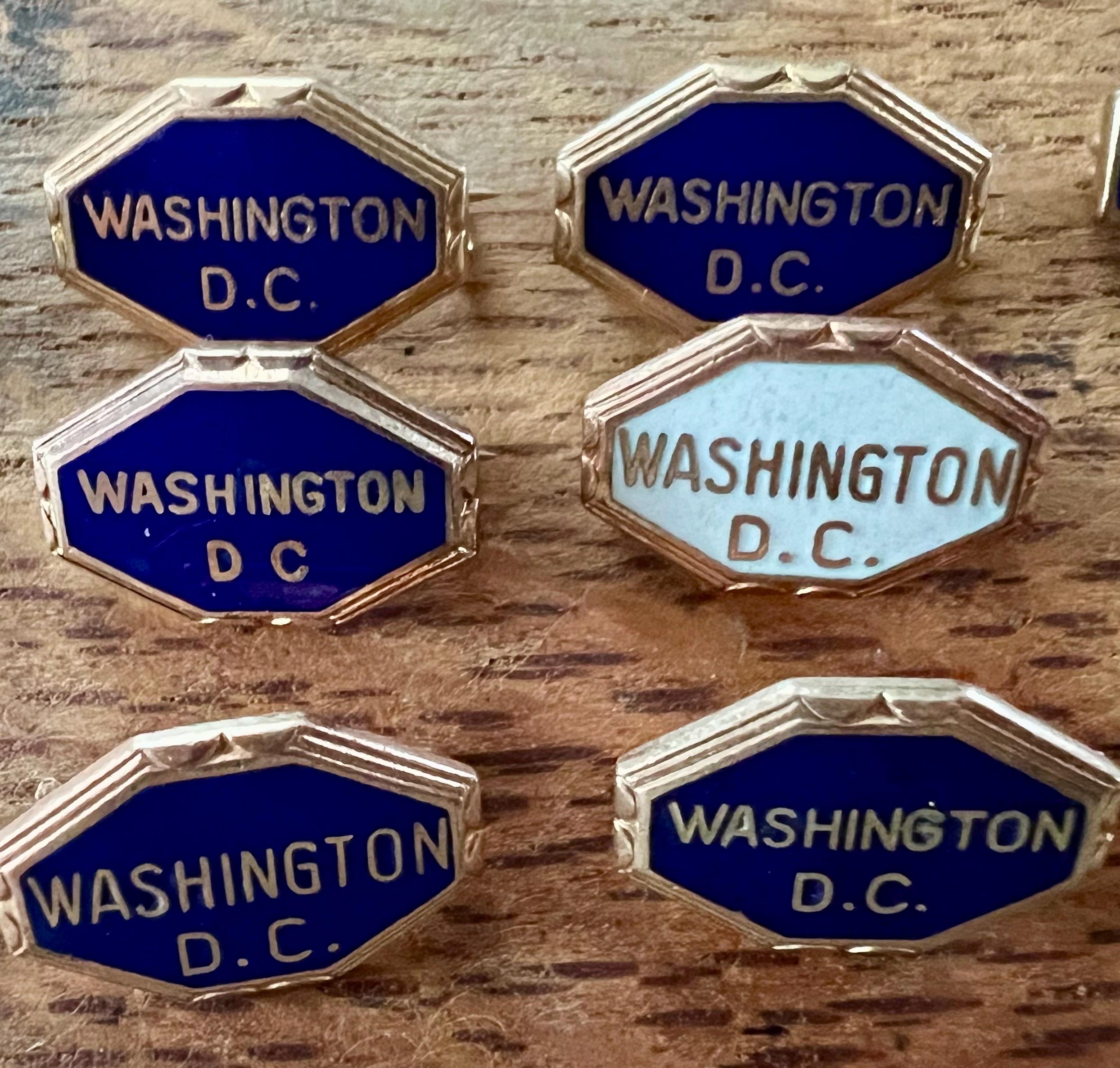 Vintage Washington DC Souvenir Pins: Goldtone Enamel Lapel Pins - Lot ...