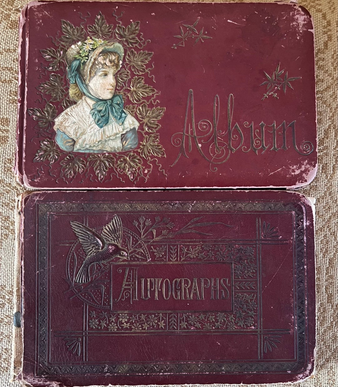 1880s 2 Antique Victorian Autograph Books Friendship Album Handwritten ...