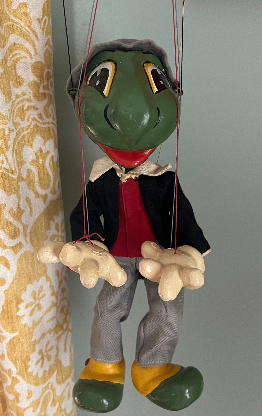 Vintage 1960s Pelham Puppets Disney Marionette JIMINY CRICKET 10 String ...