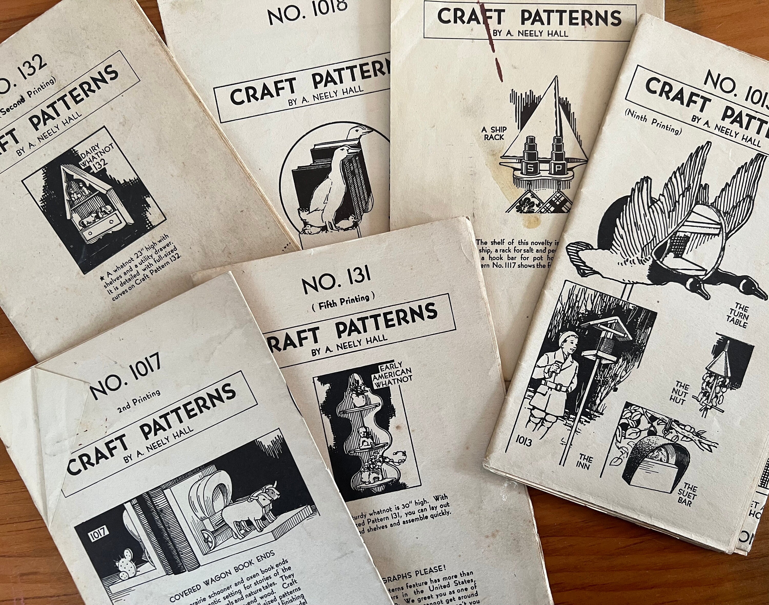 Neely Hall Woodworking Plans & Patterns X23 Vintage DIY Wood Craft ...