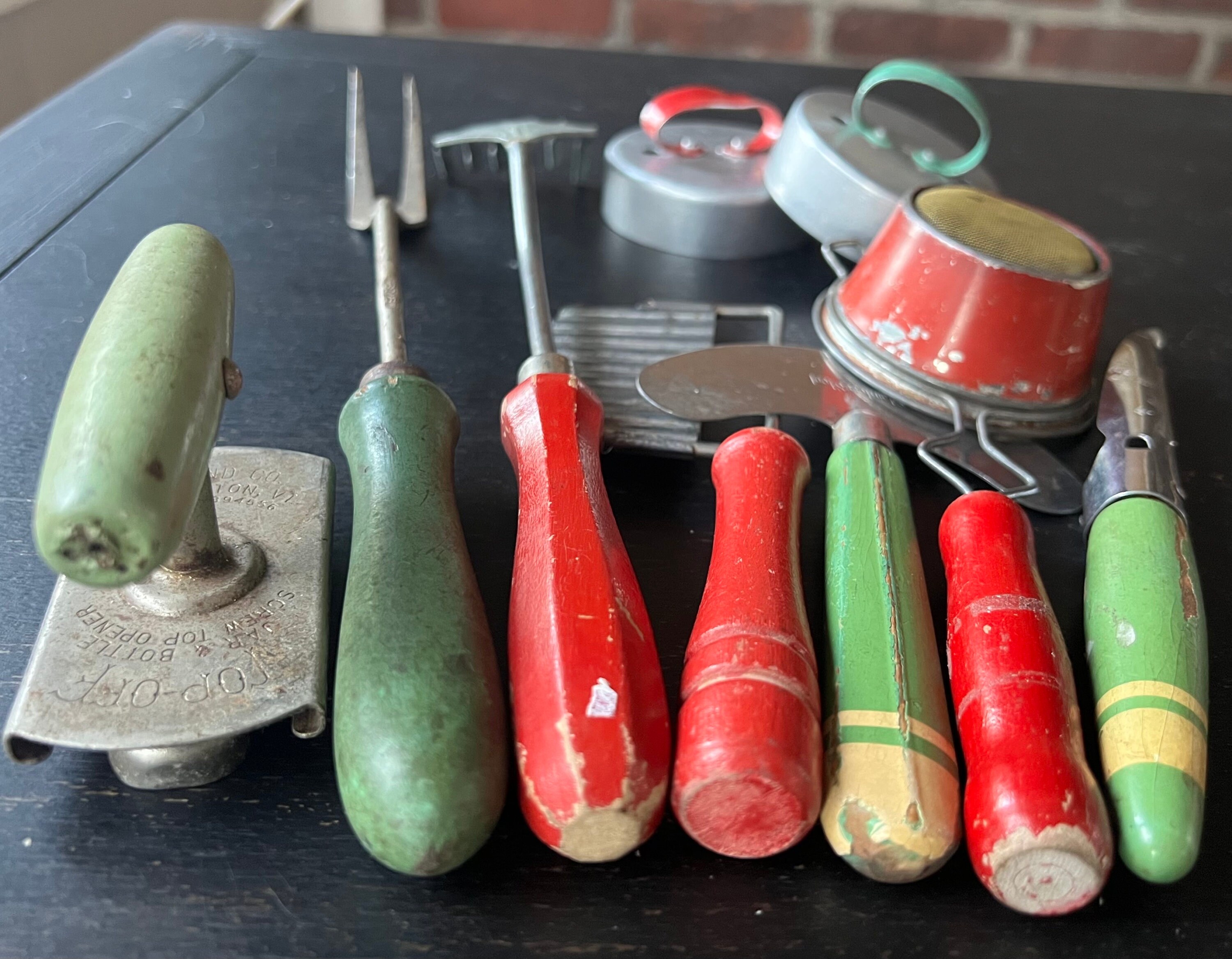 13 Vintage Red & Green Kitchen Utensil Tools Gadgets Painted - Etsy