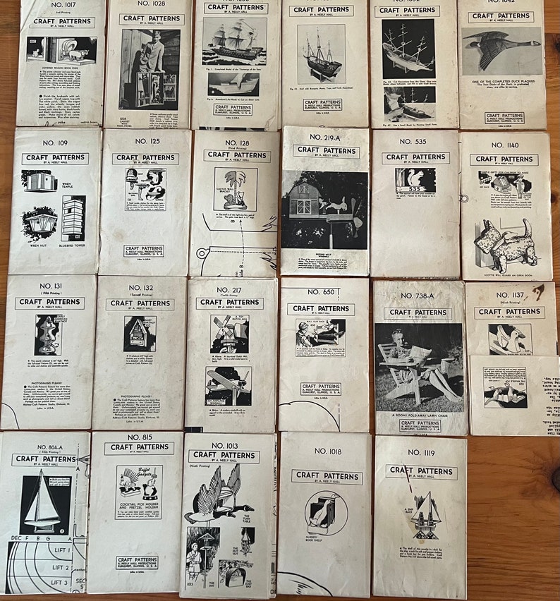 Neely Hall Woodworking Plans & Patterns X23 Vintage DIY Wood Craft ...