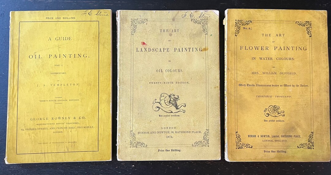 Set of 3 Antique Art Manuals C1870s • Watercolor Oil Painting Guides ...