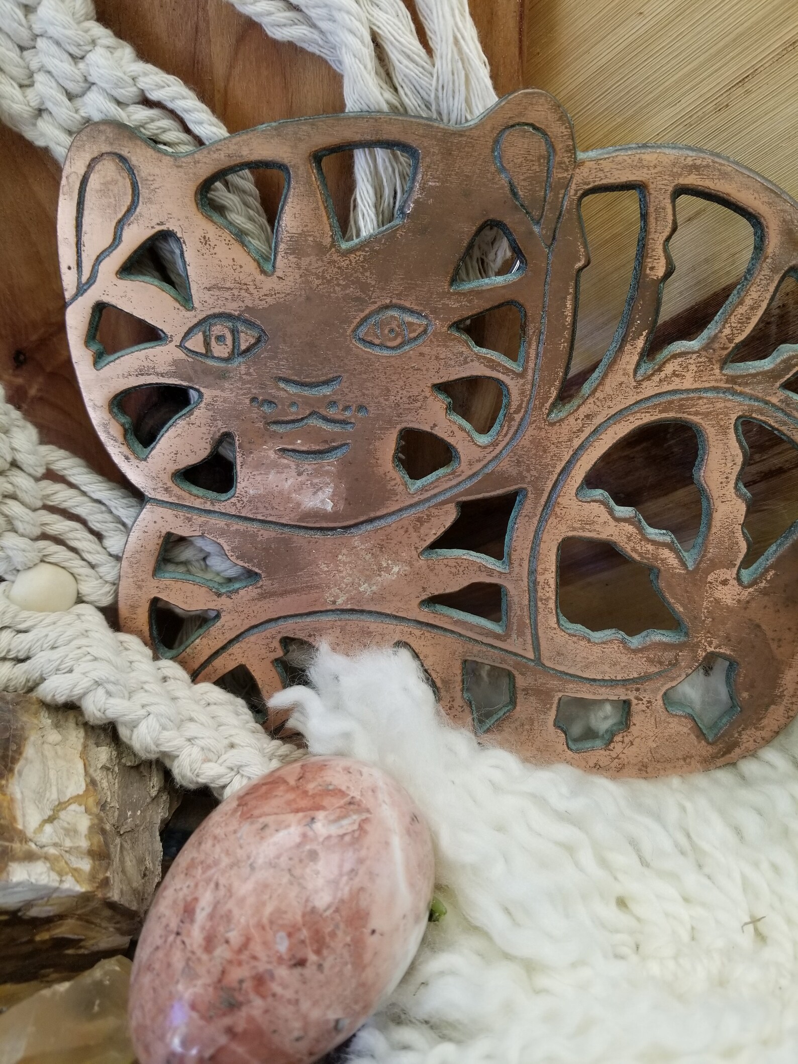 Rustic Vintage Copper Kitty Cat Trivet. This Little Kitty - Etsy