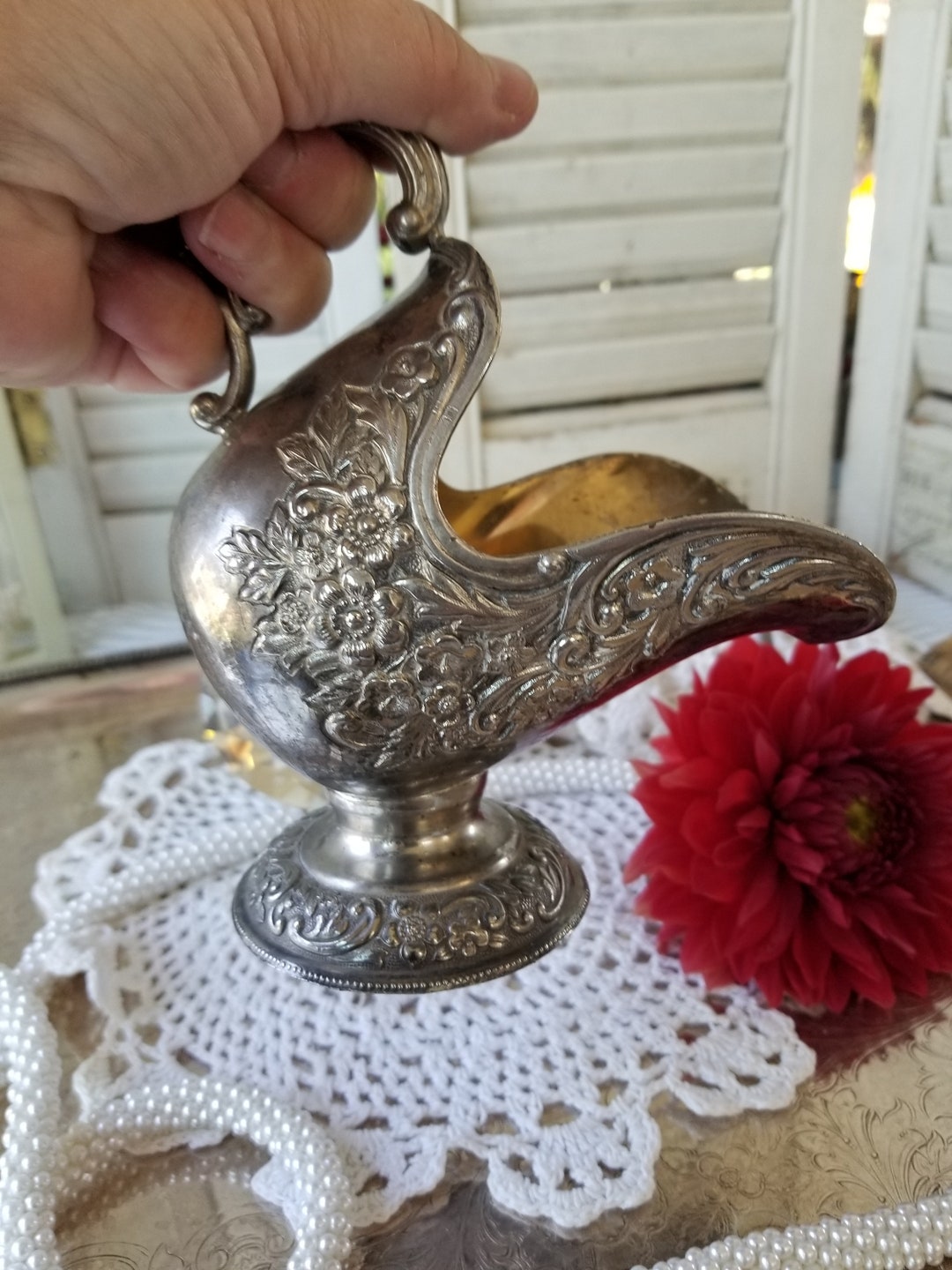 Beautiful Victorian Inspired Silver Plated Sugar Scuttle. This Gorgeous ...