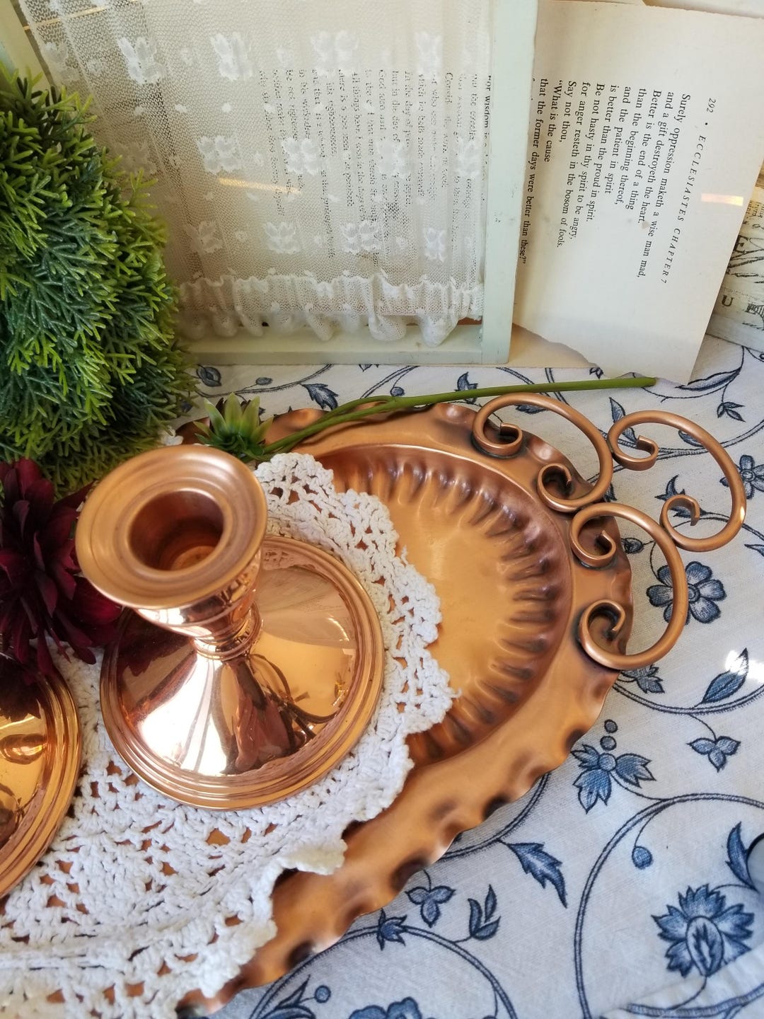 Beautiful Mid-century Oval Gregorian Copper Tray. This Stylish Hammered ...