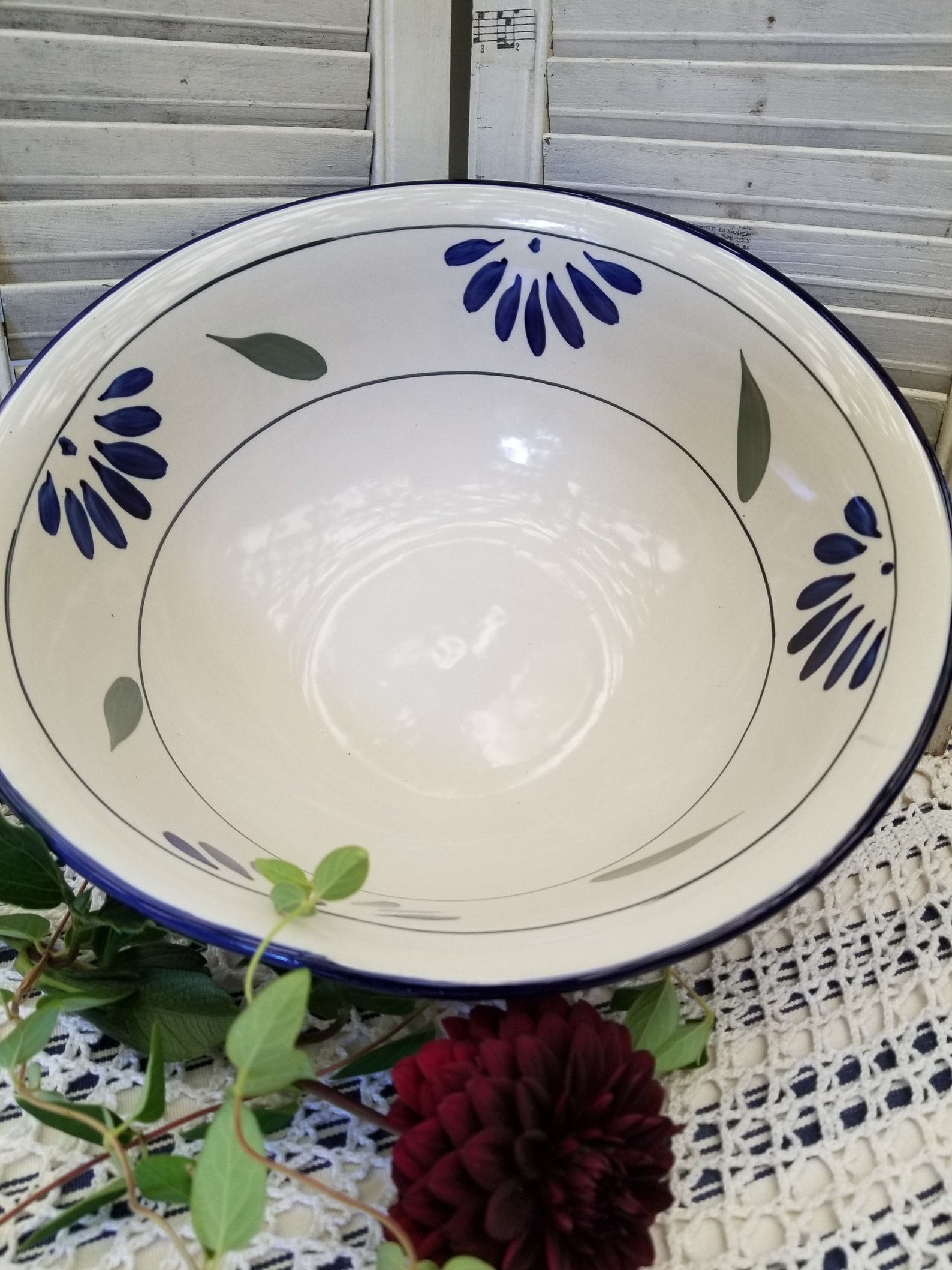 Gorgeous Mediterranean Style Pottery pitcher and Bowl. | Etsy