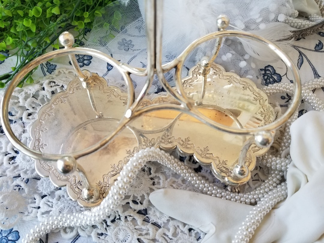 Antique Walker & Hall Sheffield Silver Soldered Glass Condiment Holder ...