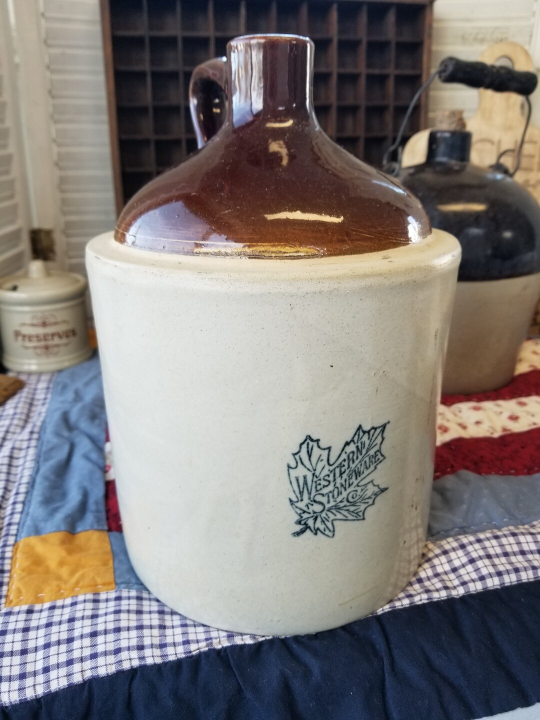 This Primitive Western Stoneware Moonshiners Jug Will Really Add to a ...