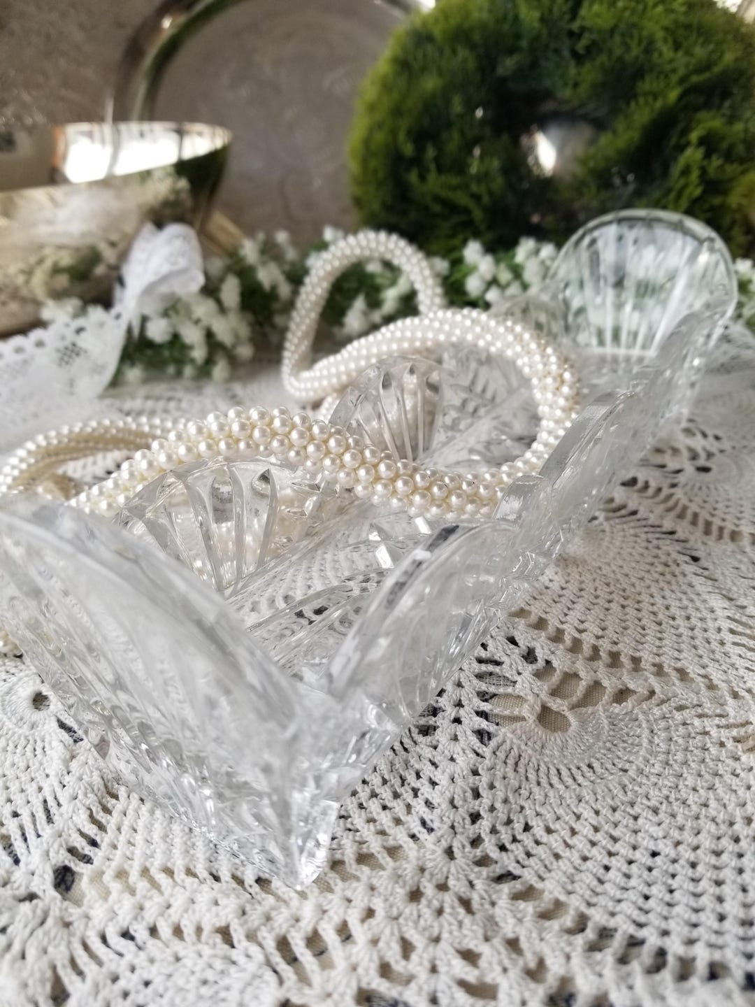 Lovely Clear Glass Cracker Display Dishes. This Beautiful Scalloped ...