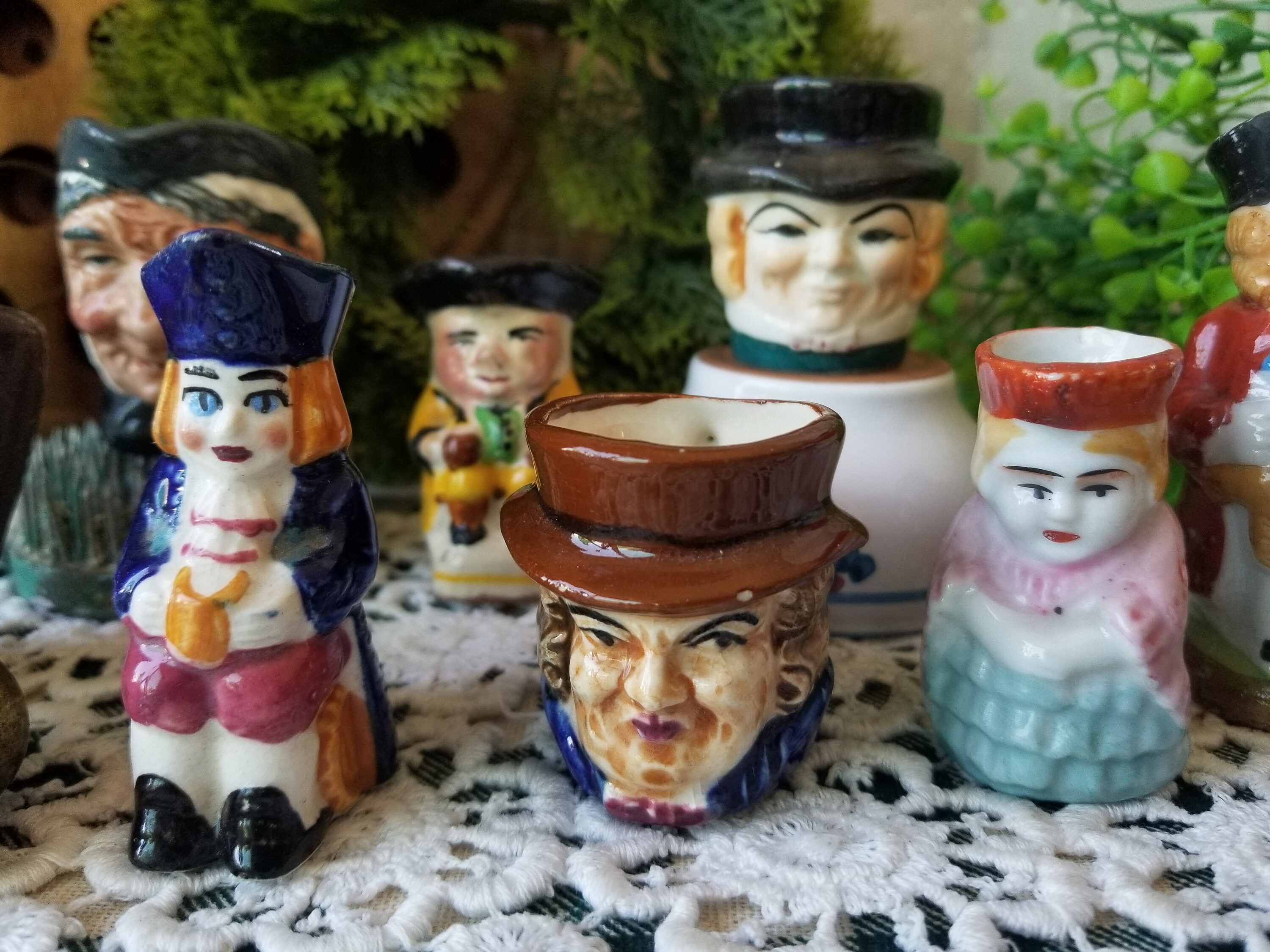 Gathering of 9 Miniature Vintage Toby Face Mugs Made in England and ...
