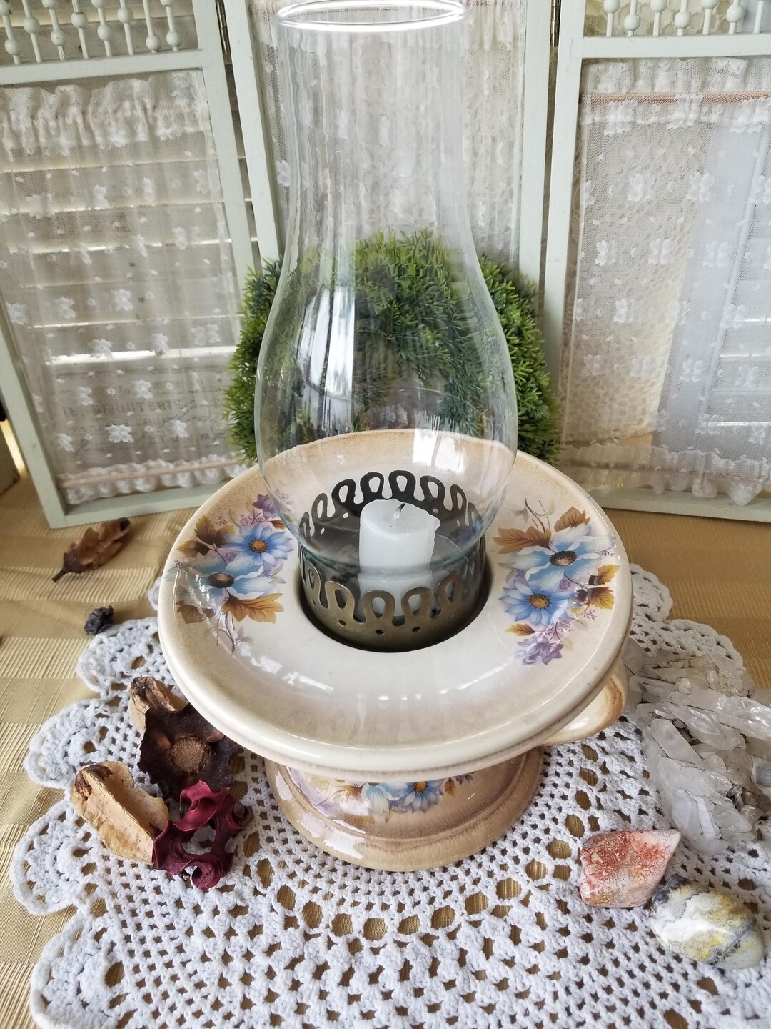 Beautiful Ceramic Hurricane Candle Lamp. This Sweet Hurricane Chamber ...