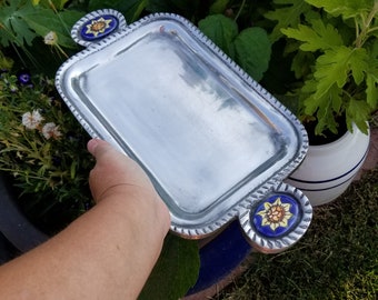 Mexican Pewter Tray - Etsy