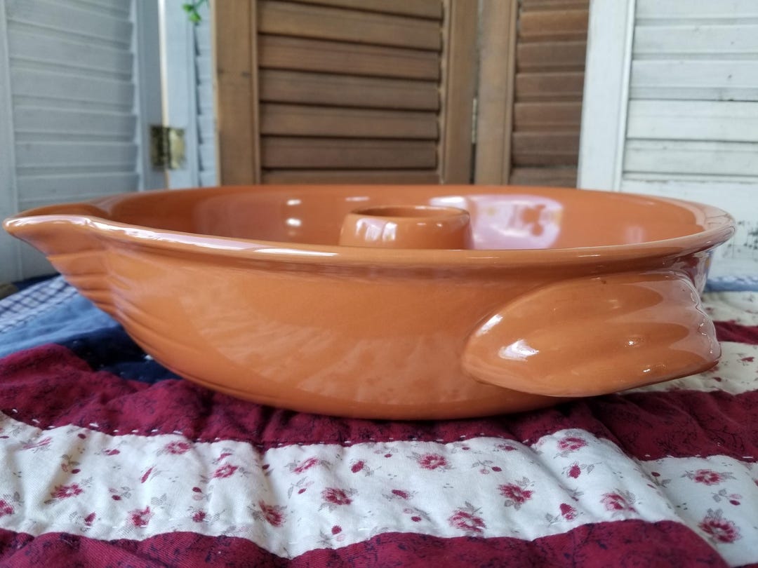 Delicious Farmhouse Heavy Pottery Upright Deep Dish Chicken Roaster ...