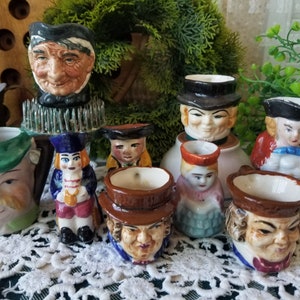 Gathering of 9 Miniature Vintage Toby Face Mugs Made in England and ...