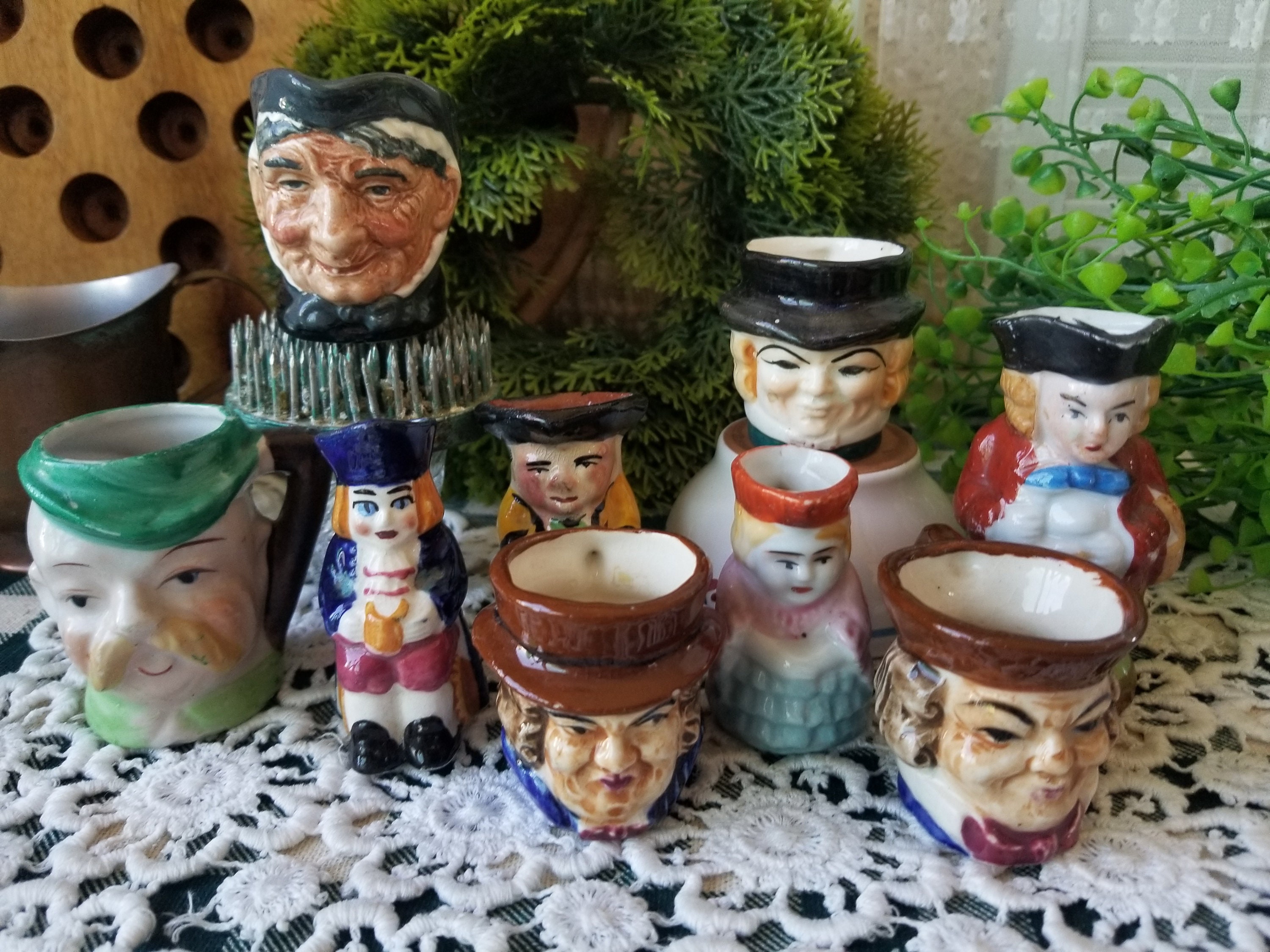 Gathering of 9 Miniature Vintage Toby Face Mugs Made in England and ...