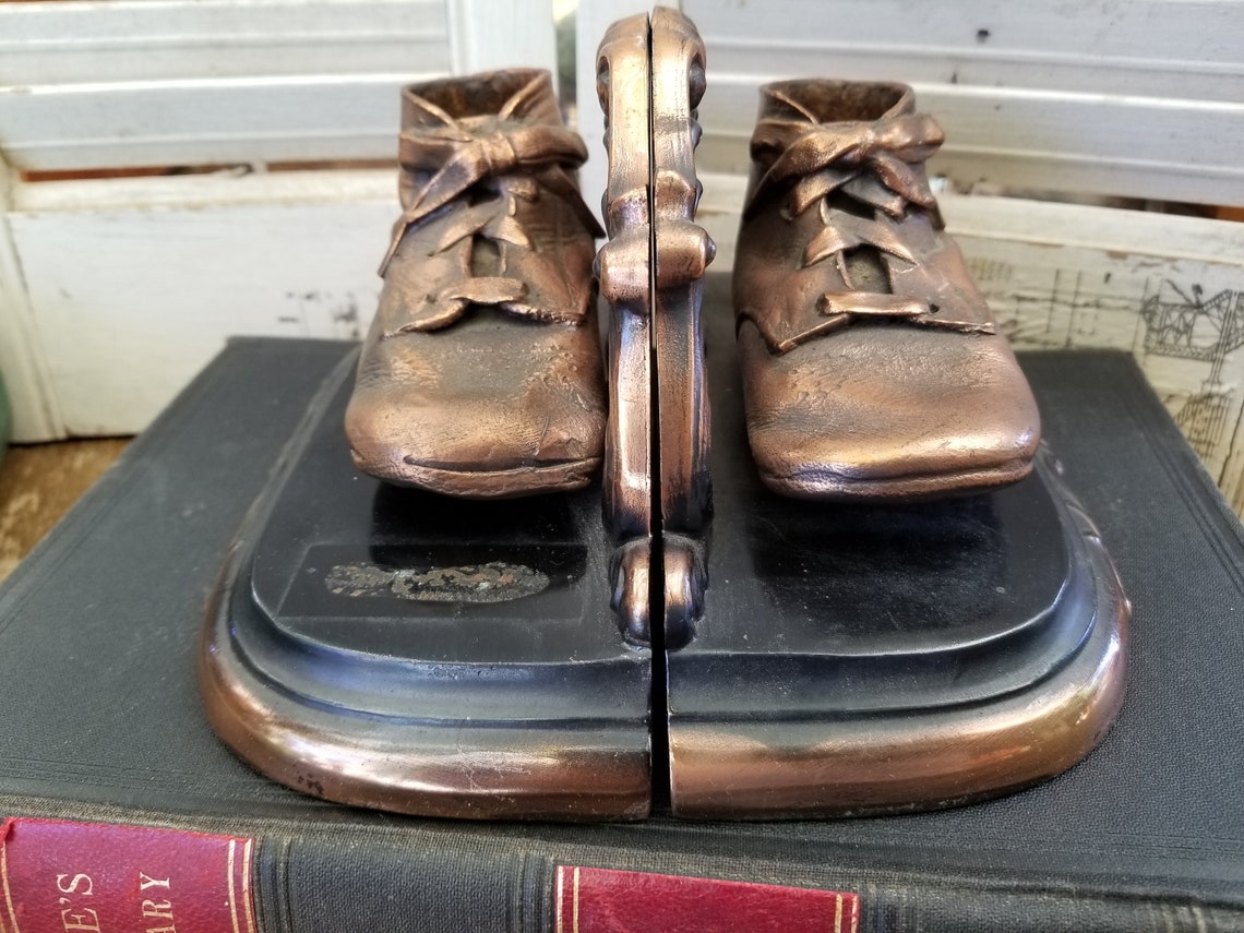 Romantic Bronze Baby Shoe Bookends. These Two Bronze Baby Shoe - Etsy