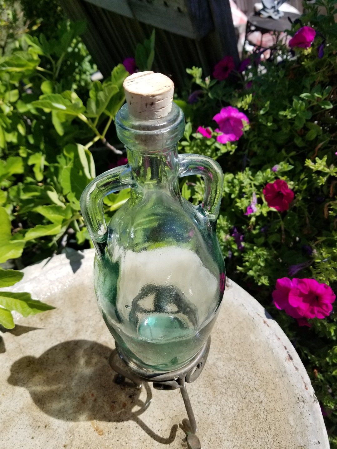 Gorgeous Sea Green Amphora Glass Bottle. This Amazing Handblown Sea ...