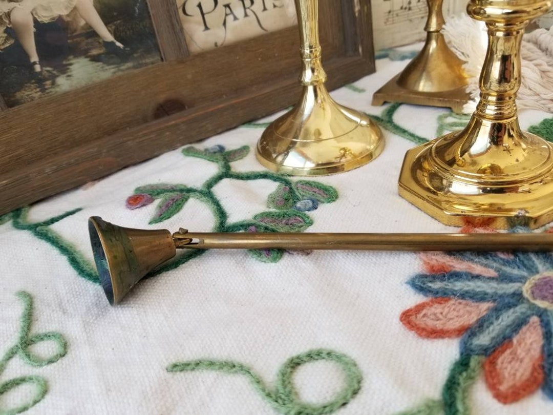 Vintage Solid Brass Candle Snuffer. This Long Aged Brass Candle Snuffer ...