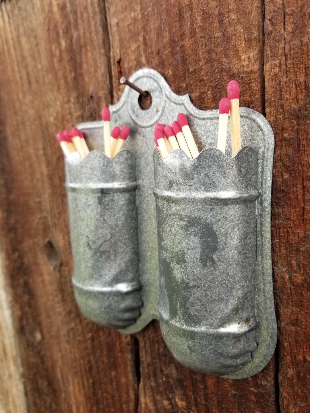 Charming Colonial Inspired Match Stick Holder. This Small Tin Box is ...