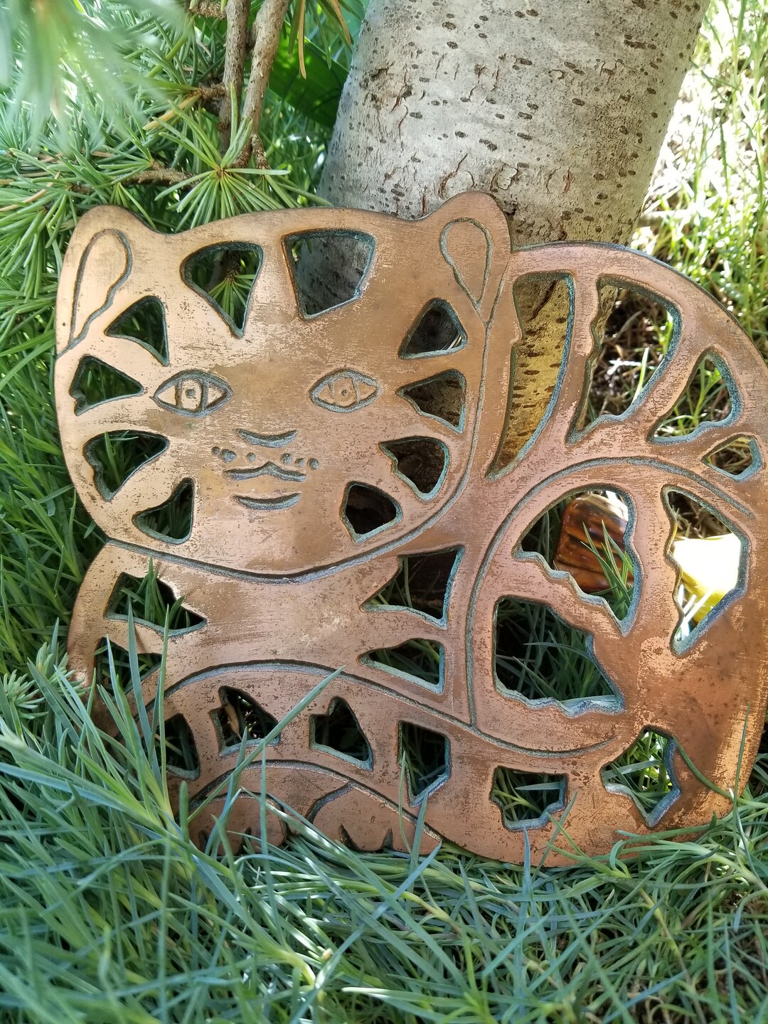 Rustic Vintage Copper Kitty Cat Trivet. This Little Kitty - Etsy