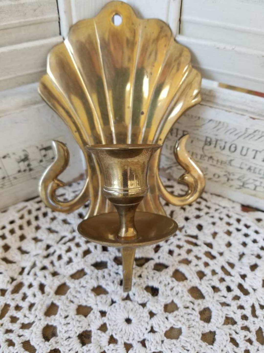 Gorgeous Art Deco Inspired Solid Brass Wall Sconce. With Its Scalloped ...