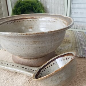 Handthrown Pottery Bowl and Matching Pottery Ladle. This Charming 2 Qt ...