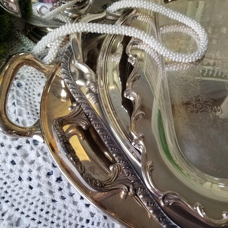 Sterling Silver Trays and Platters - Etsy